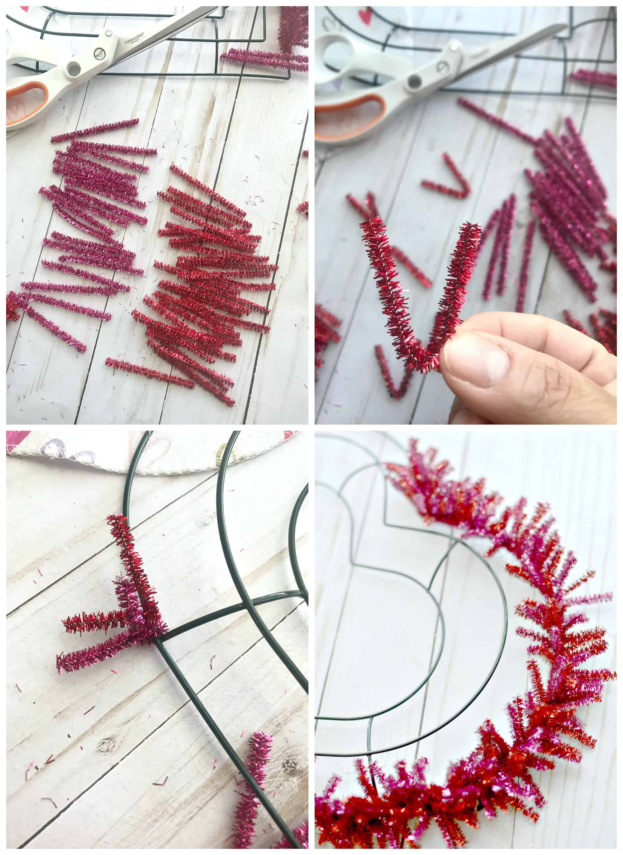 Pipe Cleaner Valentine's Day Wreath - Stylish Cravings
