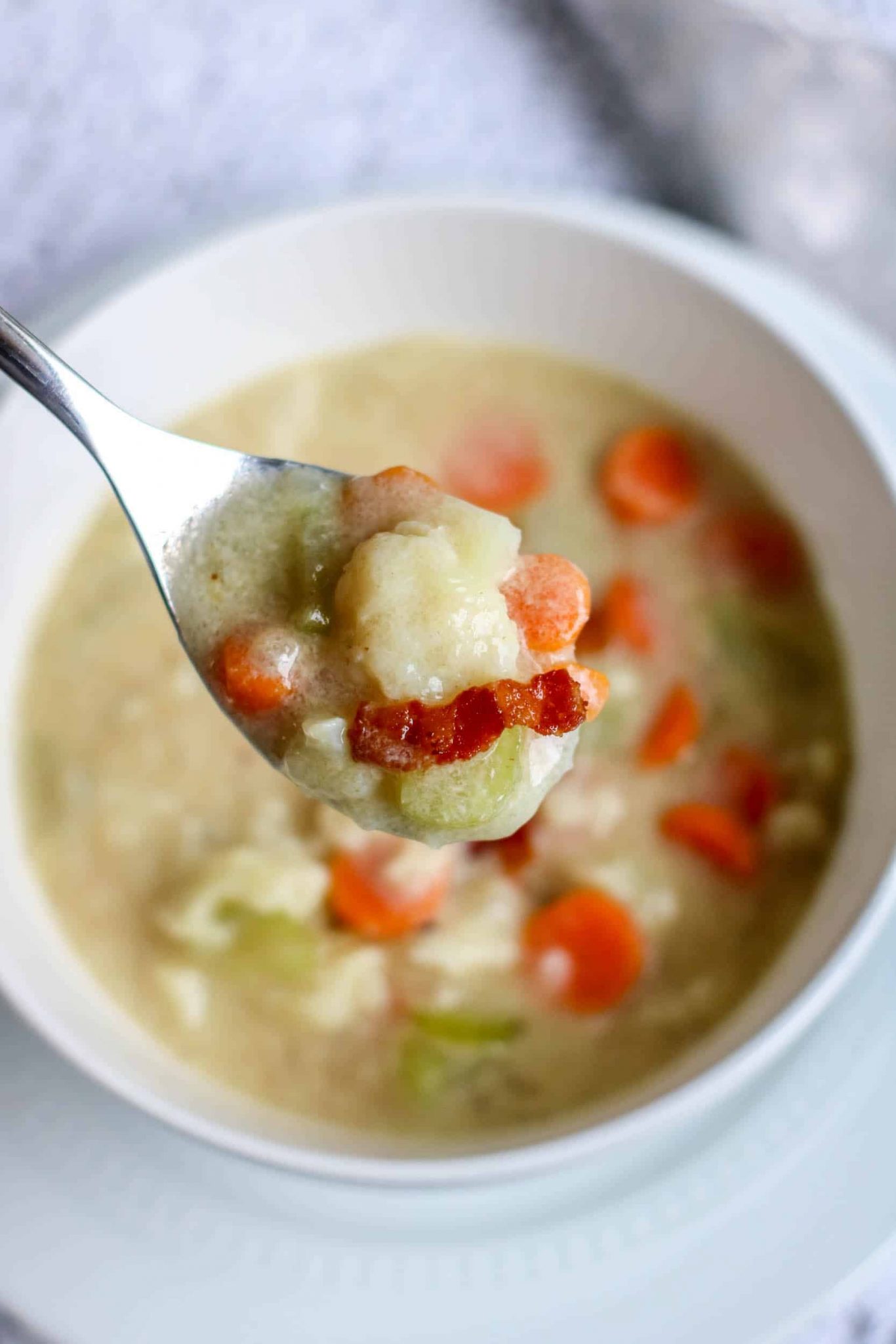 Low Carb Bacon Cauliflower Chowder - Healthy & Hearty Recipe