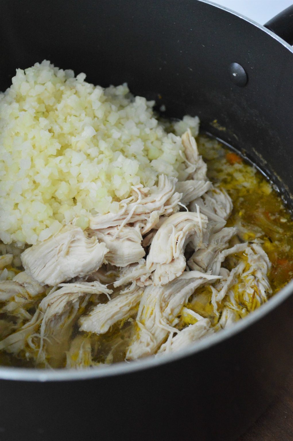 Low Carb Chicken Cauliflower Rice Soup - Easy Low Carb Fall Recipe