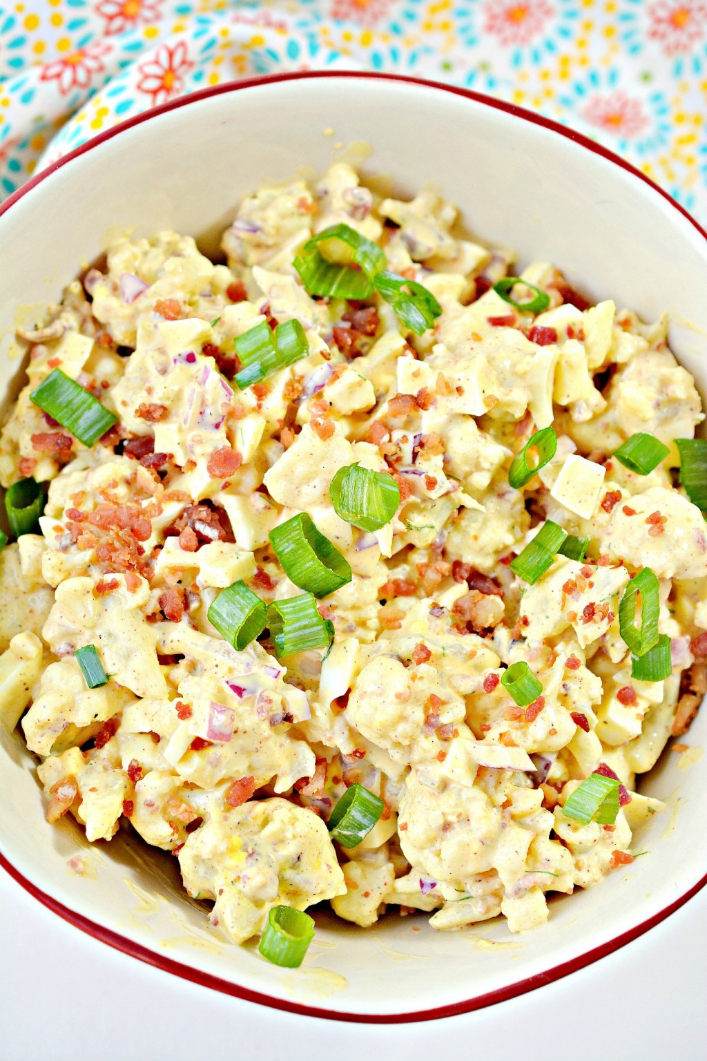 Deviled Egg Cauliflower Salad - Easy Low Carb Side Dish