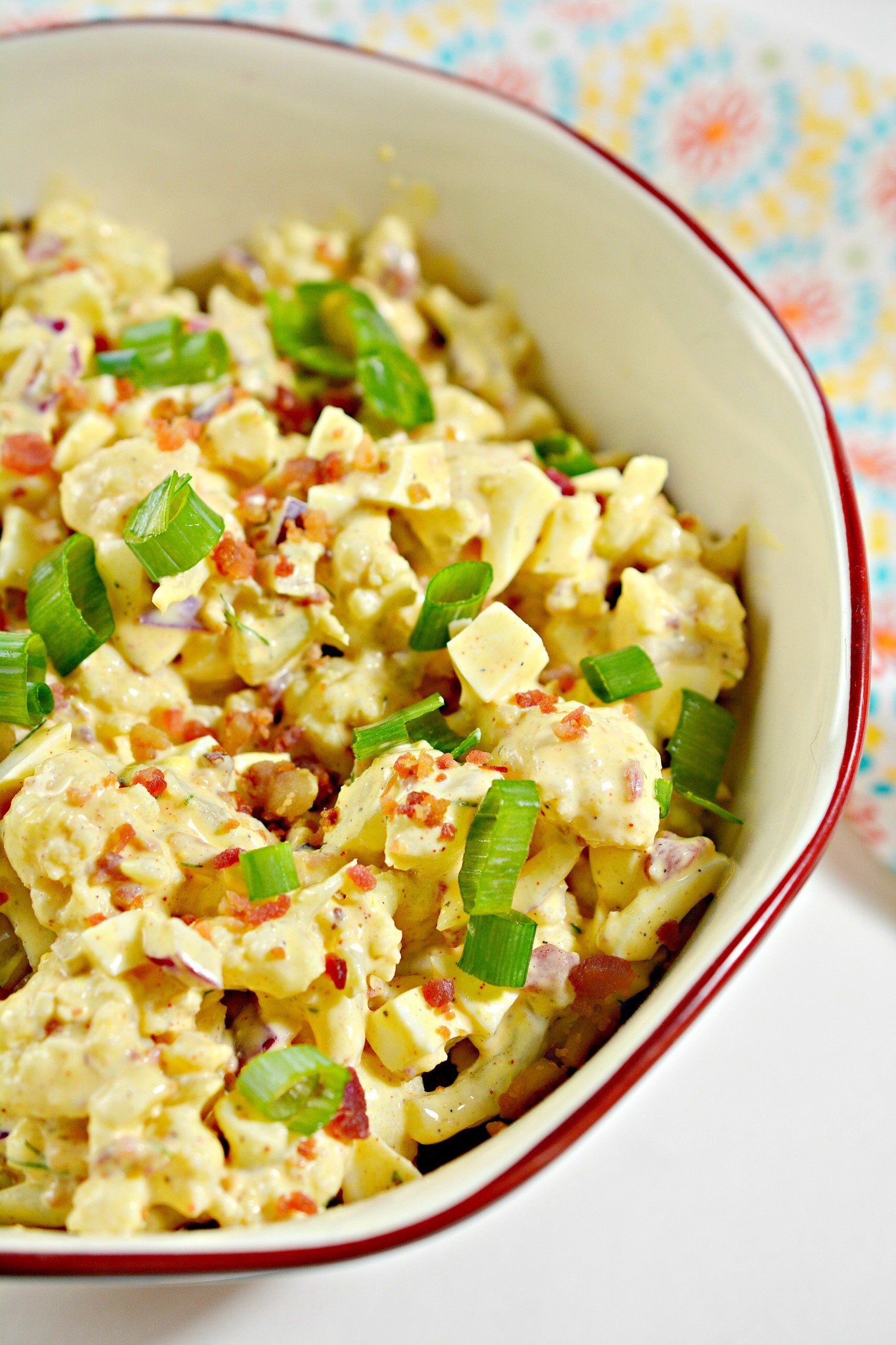 Deviled Egg Cauliflower Salad - Easy Low Carb Side Dish