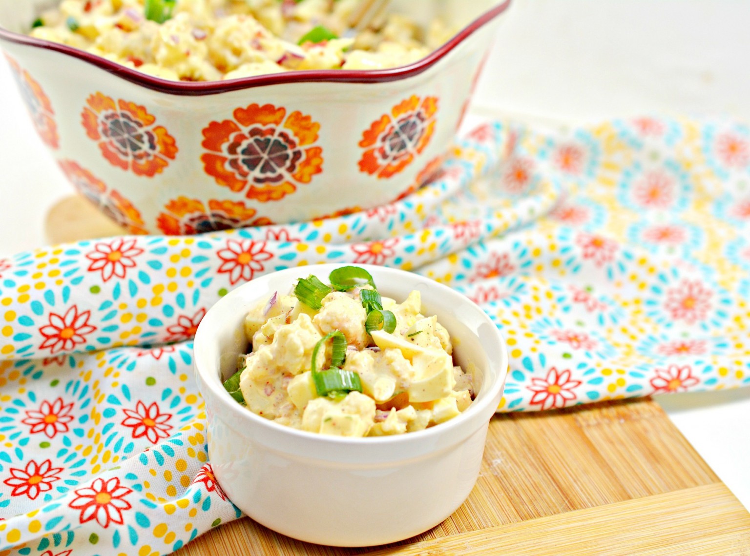 Deviled Egg Cauliflower Salad - Easy Low Carb Side Dish
