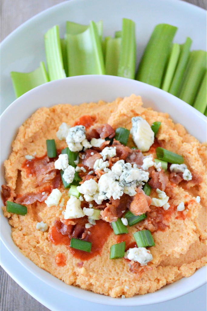 Buffalo Cauliflower Hummus - Easy Low Carb Dip