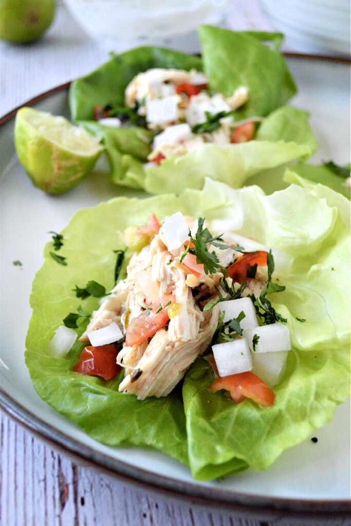 Cilantro Lime Chicken Lettuce Wraps (Low-Carb Recipe) - Easy Dinner