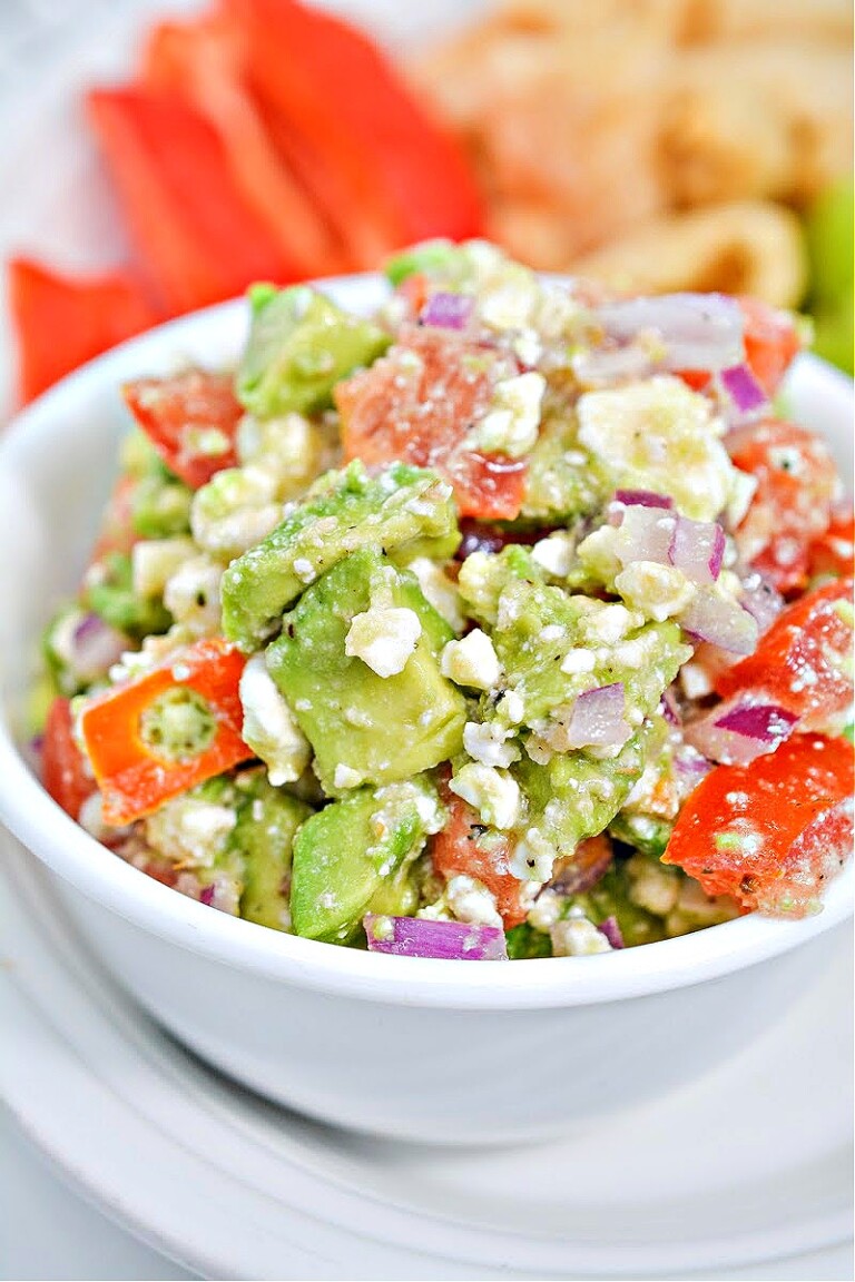 Low-Carb Avocado Feta Salsa - Stylish Cravings