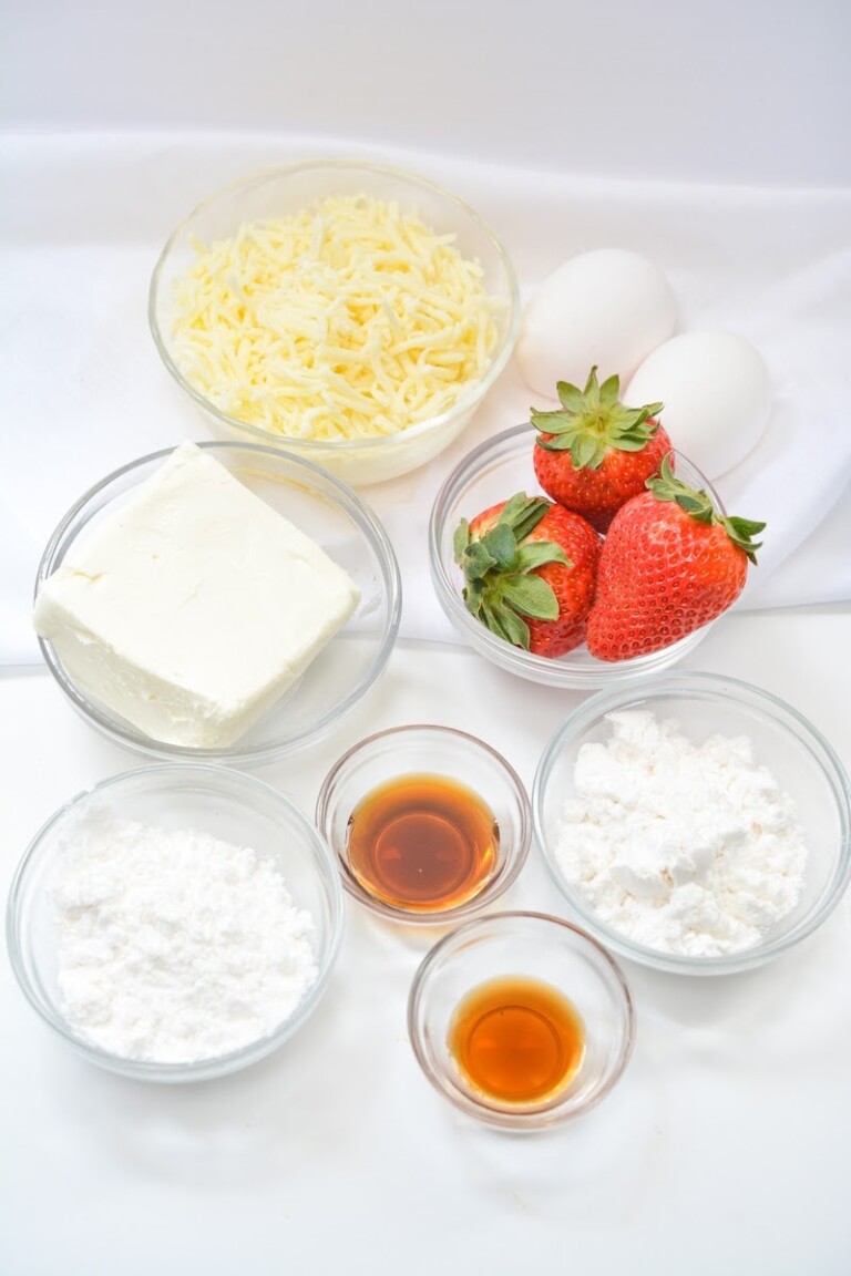 Keto Strawberry Shortcake Chaffle Chips and Dip