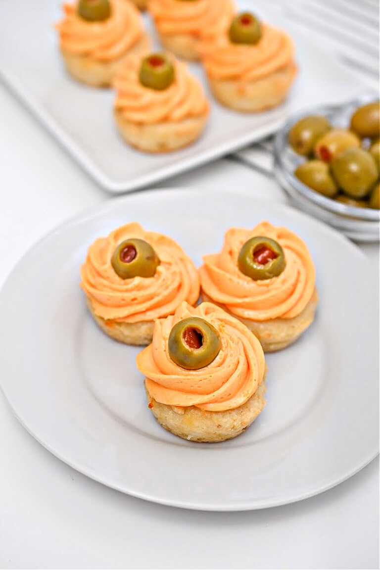 Keto Olive Cheese Ball Eyeballs - Low Carb Halloween Recipe