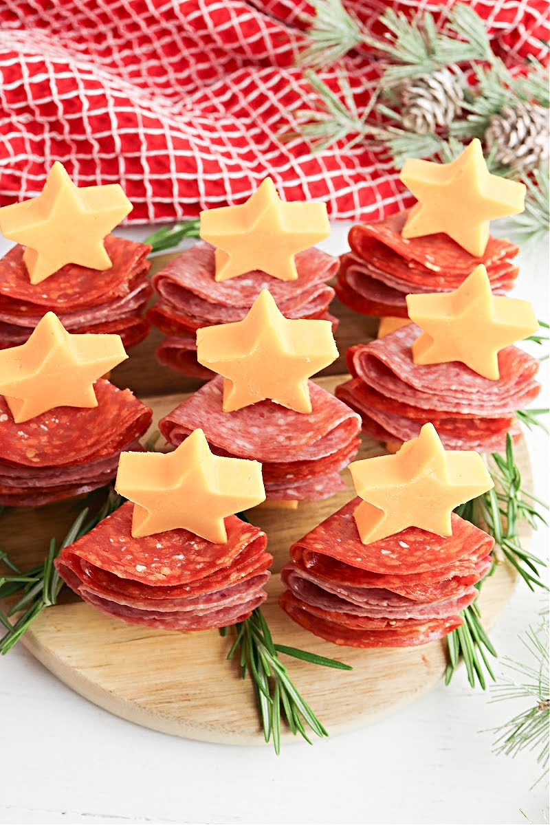 Keto Meat and Cheese Christmas Trees