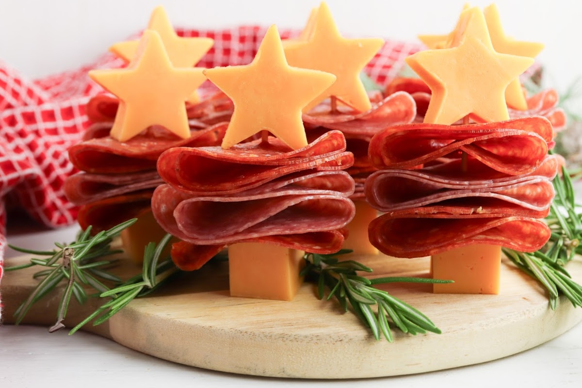 Keto Meat and Cheese Christmas Trees