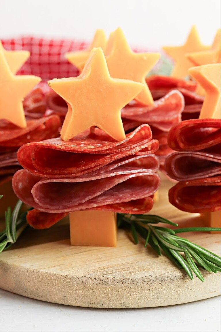 Keto Meat and Cheese Christmas Trees