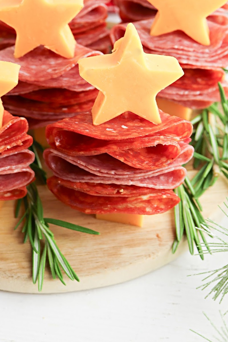 Keto Meat and Cheese Christmas Trees