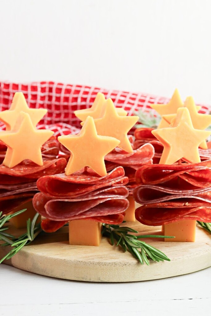 Keto Meat and Cheese Christmas Trees