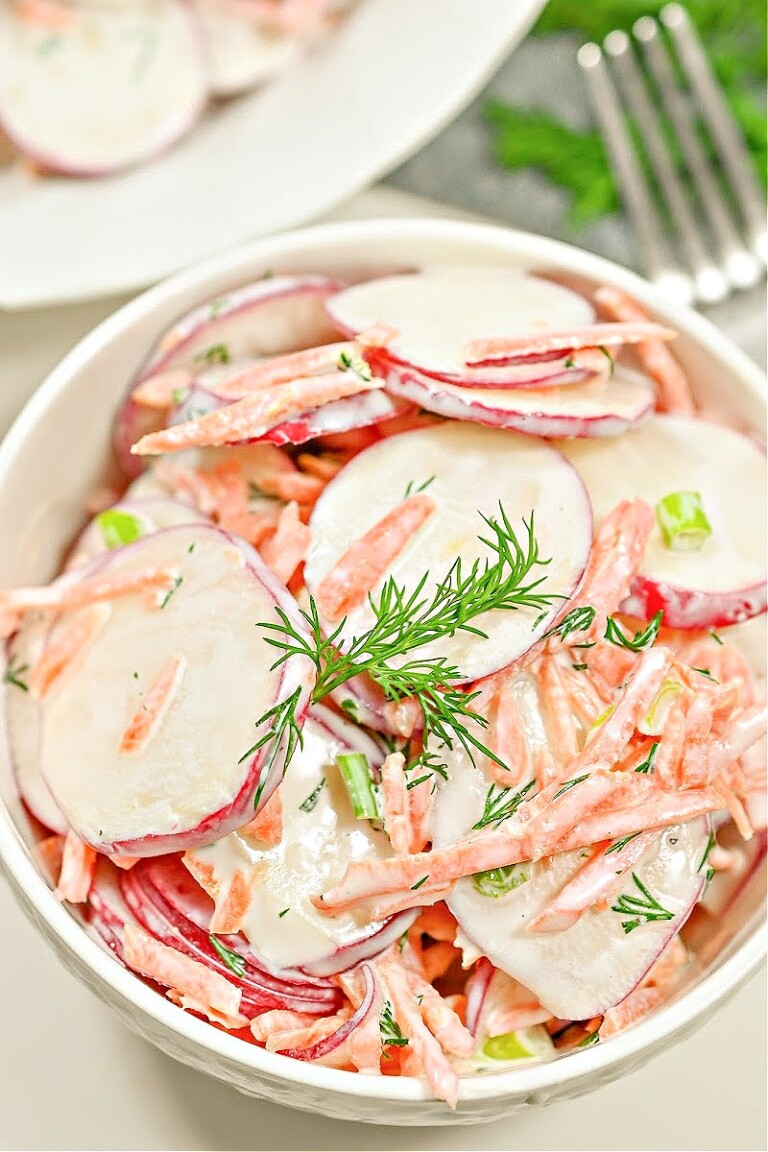 Keto Carrot and Radishes Salad - Healthy Vegetable Side DIsh