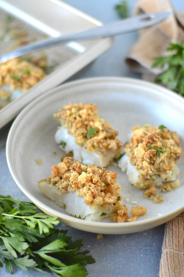 Keto Crispy Buttery Parmesan Crusted Cod 1 Net Carb Per Serving
