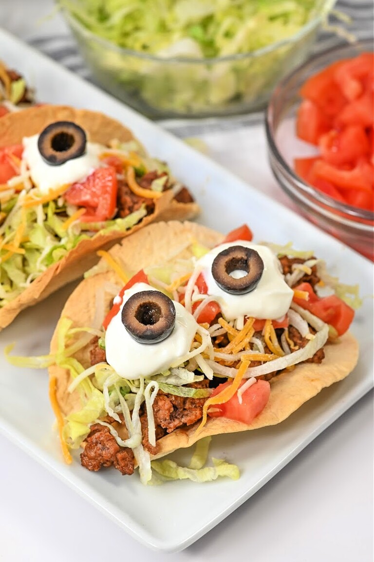 Keto Monster Eyeball Tacos - Healthy Halloween Recipe