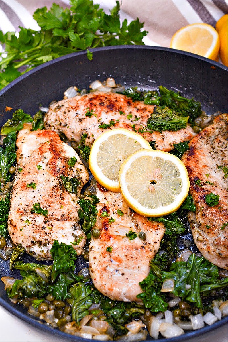Keto Chicken Piccata Skillet - Only 2 Net Carbs Per Serving