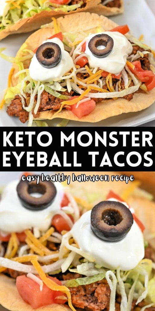 Keto Monster Eyeball Tacos - Healthy Halloween Recipe