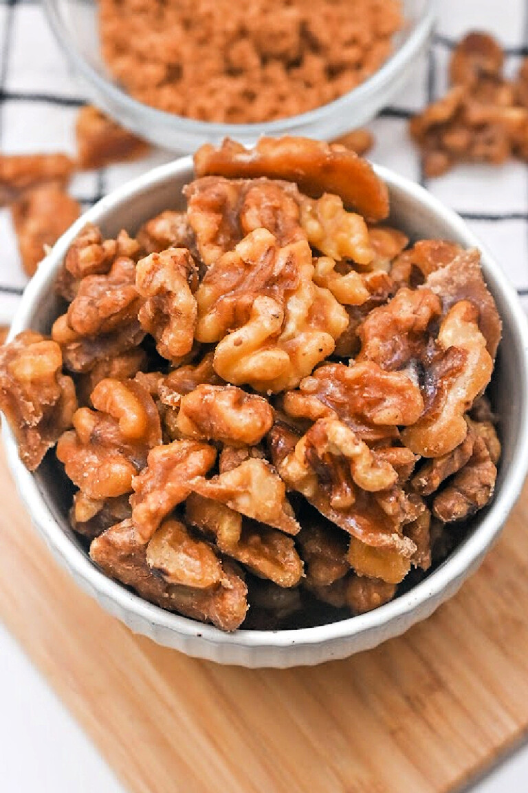 Keto Brown Sugar Candied Walnuts - 3 Net Carbs Per Serving