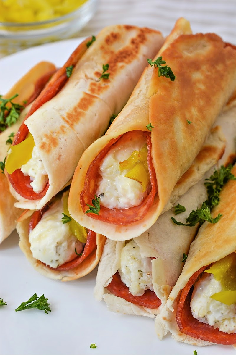 Keto Crispy Italian Sub Roll Ups - 3 Net Carbs Per Serving
