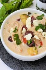 Low-Carb Greek Chicken Chili - Healthy Crockpot Recipe