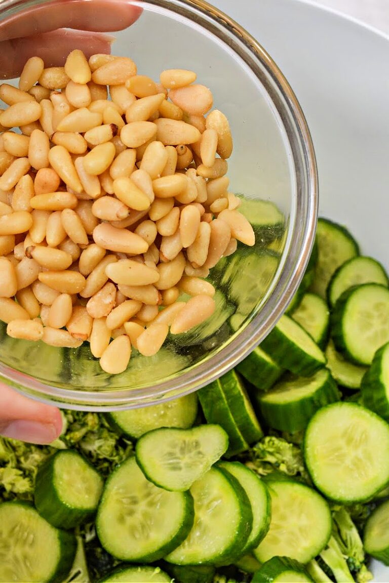Low Carb Broccoli Cucumber Salad With Feta Cheese